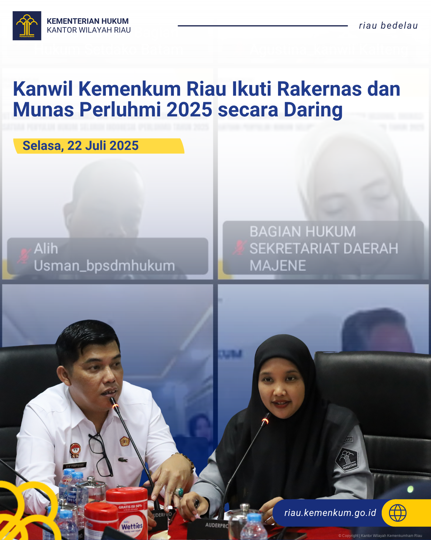 Kanwil Kemenkum Riau Ikuti Rakernas dan Munas Perluhmi 2025 secara Daring